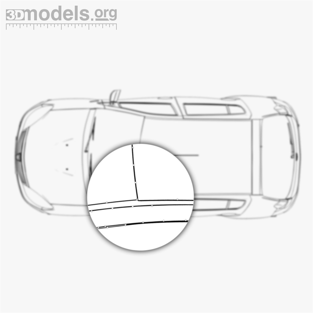 Dacia Sandero 2013 Vector Blueprint - 3DModels.org