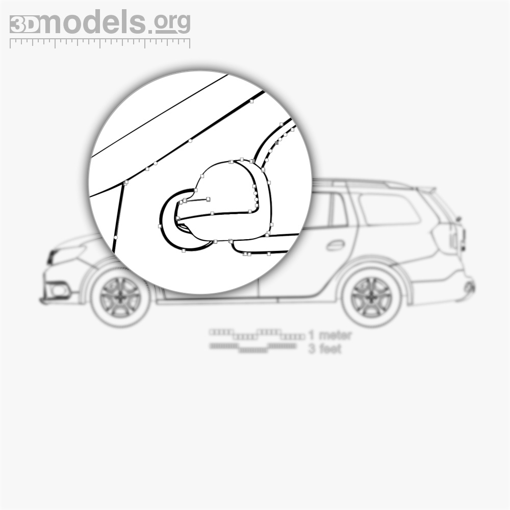 Dacia Logan MCV Stepway 2017 Vector Blueprint - 3DModels.org