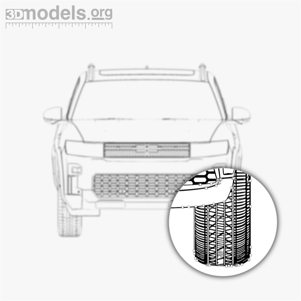 Dacia Bigster Extreme 4×4 2025 Vector Blueprint - 3DModels.org