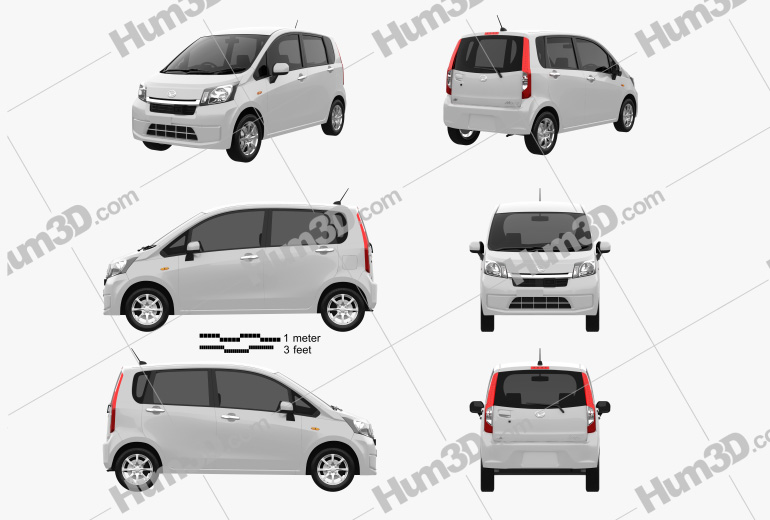 Daihatsu Move 2015 Blueprint Template - 3DModels.org