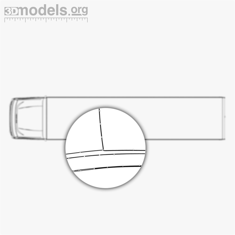 Daimler E-Fuso Vision One Box Truck 2020 Vector Blueprint - 3DModels.org