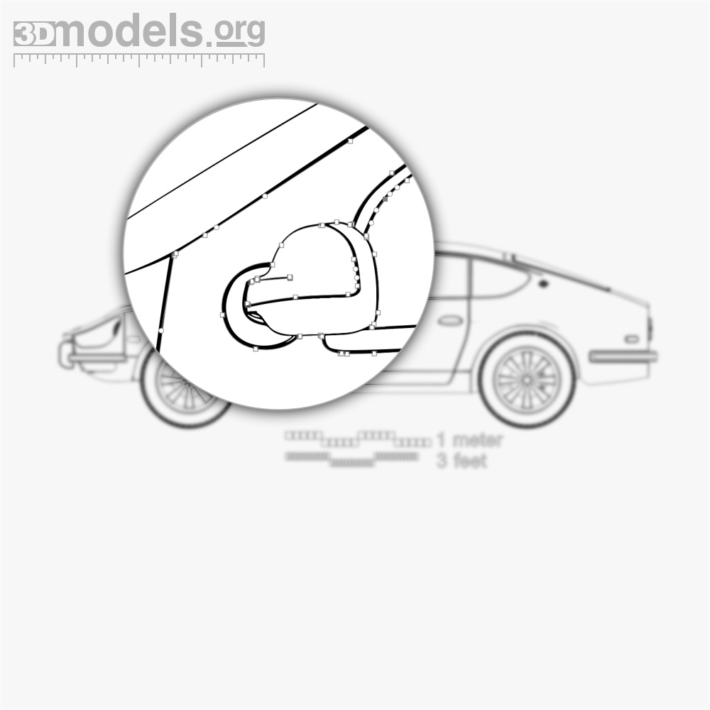 Datsun 240Z 1970 Vector Blueprint - 3DModels.org