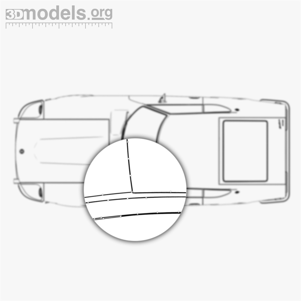 Datsun 240Z 1970 Vector Blueprint - 3DModels.org