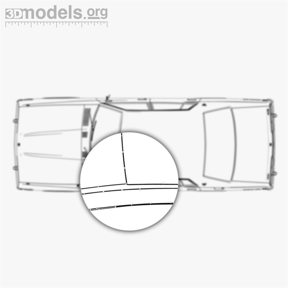 Datsun 280C sedan 1979 Vector Blueprint - 3DModels.org