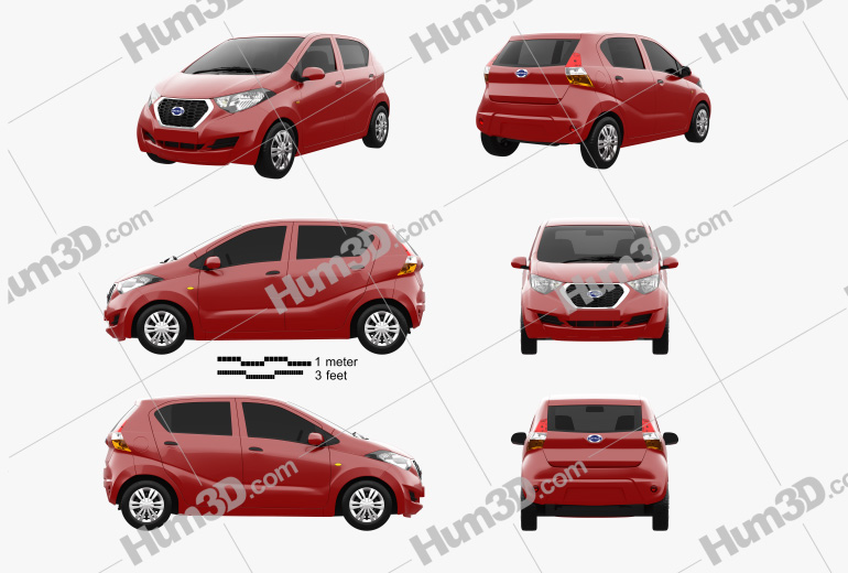 Datsun Redi GO 2019 Blueprint Template - 3DModels.org
