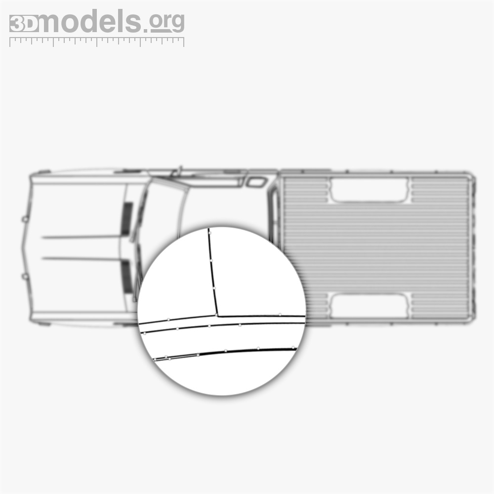 Datsun 620 King Cab 1977 Vector Blueprint - 3DModels.org