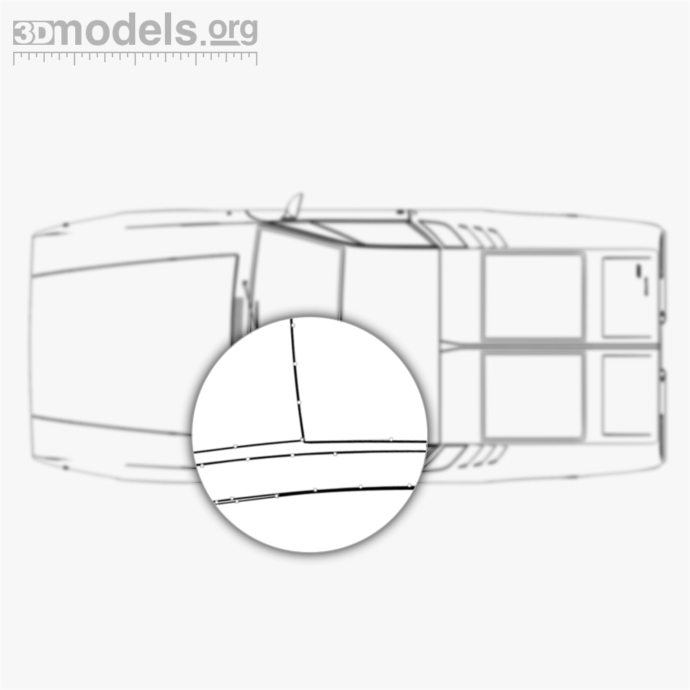 De Tomaso Mangusta 1967 Vector Blueprint - 3DModels.org