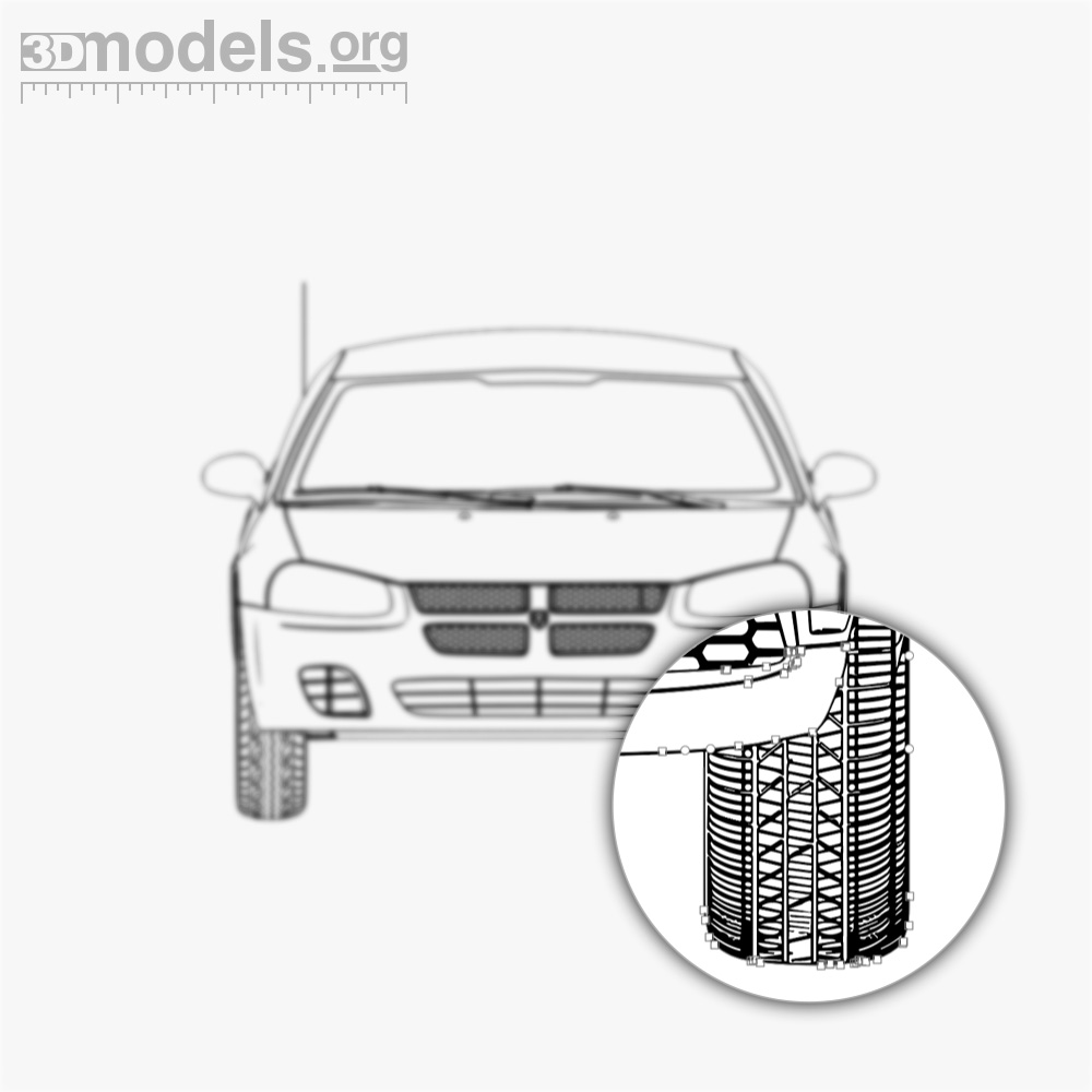 Dodge Stratus 2006 Vector Blueprint - 3DModels.org