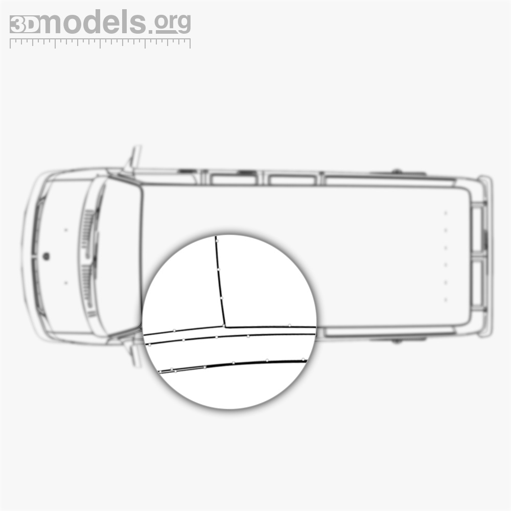 Dodge Ram Van 2004 Vector Blueprint - 3DModels.org