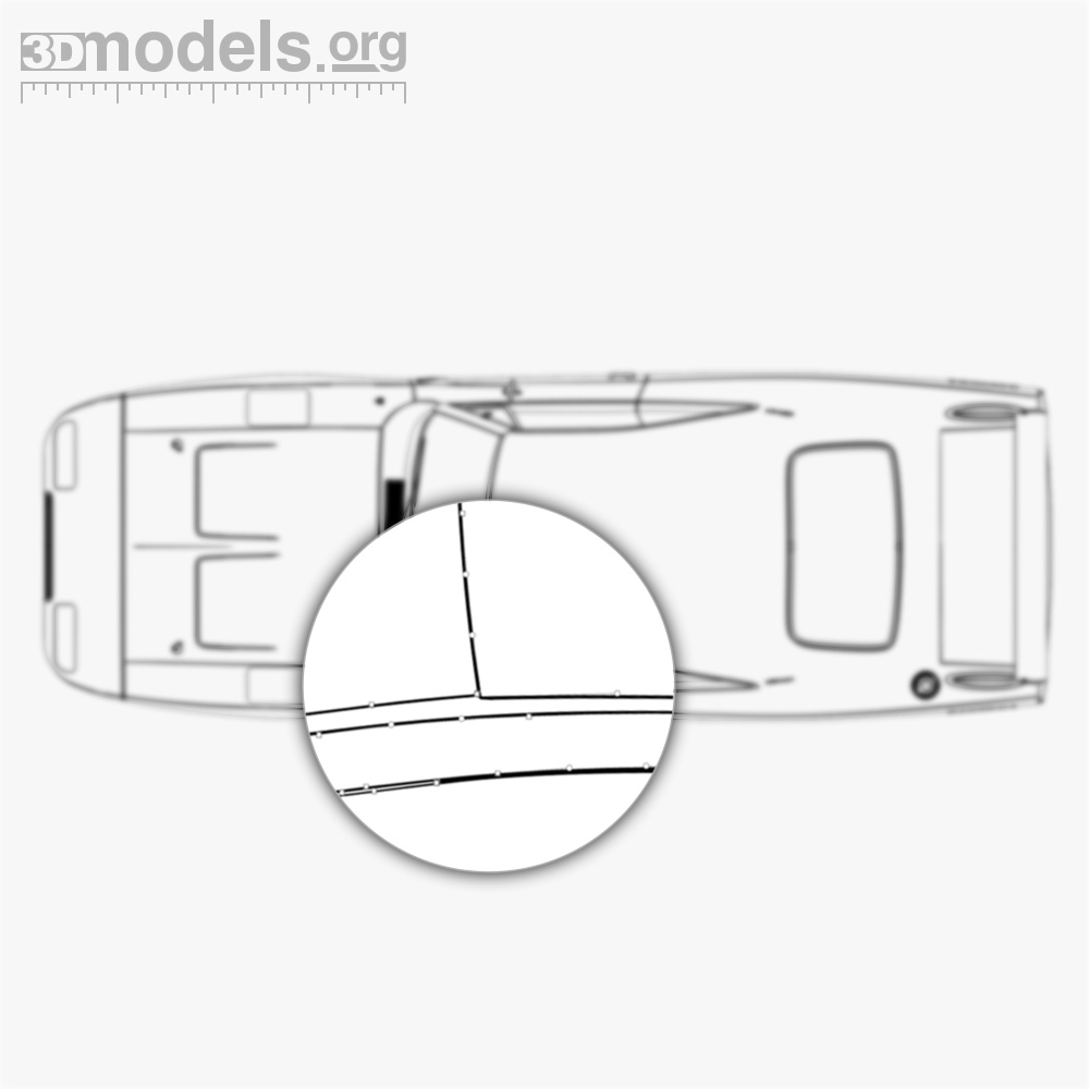 Dodge Charger Daytona Hemi 1969 Vector Blueprint 3DModels