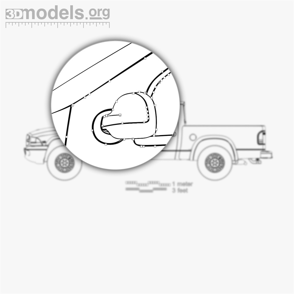 Dodge Dakota Sport Quad Cab 2004 Vector Blueprint - 3DModels.org
