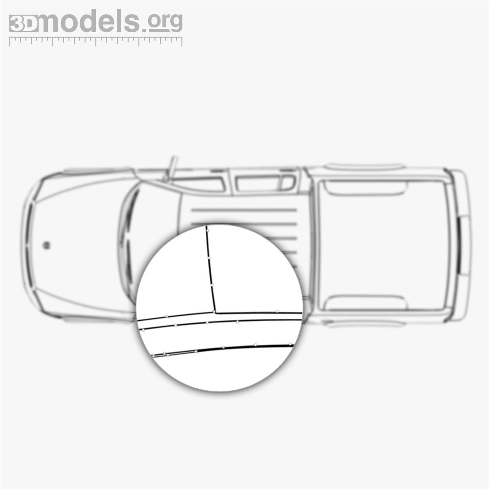 Dodge Dakota Sport Quad Cab 2004 Vector Blueprint - 3DModels.org