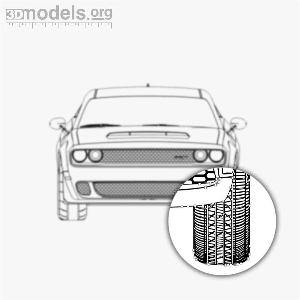 Dodge Challenger SRT Demon 2020 Vector Blueprint - 3DModels.org