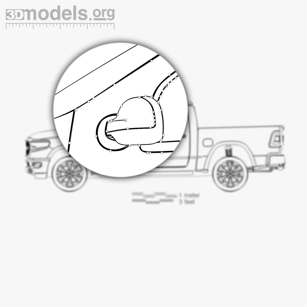 Dodge Ram 1500 Crew Cab Limited 5-foot 7-inch Box 2021 Vector Blueprint ...