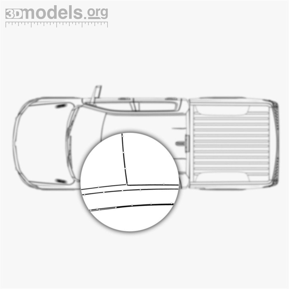 Dodge Ram 1500 Crew Cab Limited 5-foot 7-inch Box 2021 Vector Blueprint ...
