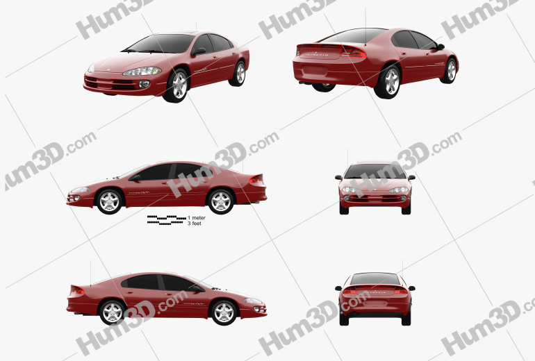Dodge Intrepid RT 2004 Blueprint Template - 3DModels.org