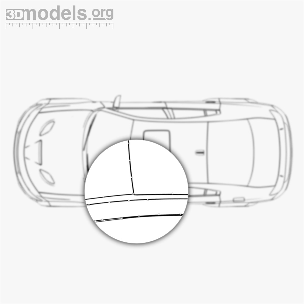 Dodge Charger SRT Hellcat Wide body 2022 Vector Blueprint - 3DModels.org