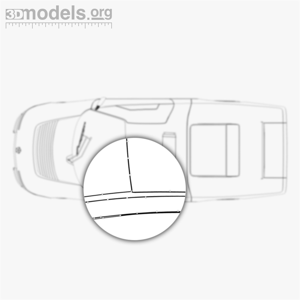 Dodge M4S PPG Turbo 컨셉트 카 1981 벡터 설계도 - 3DModels.org