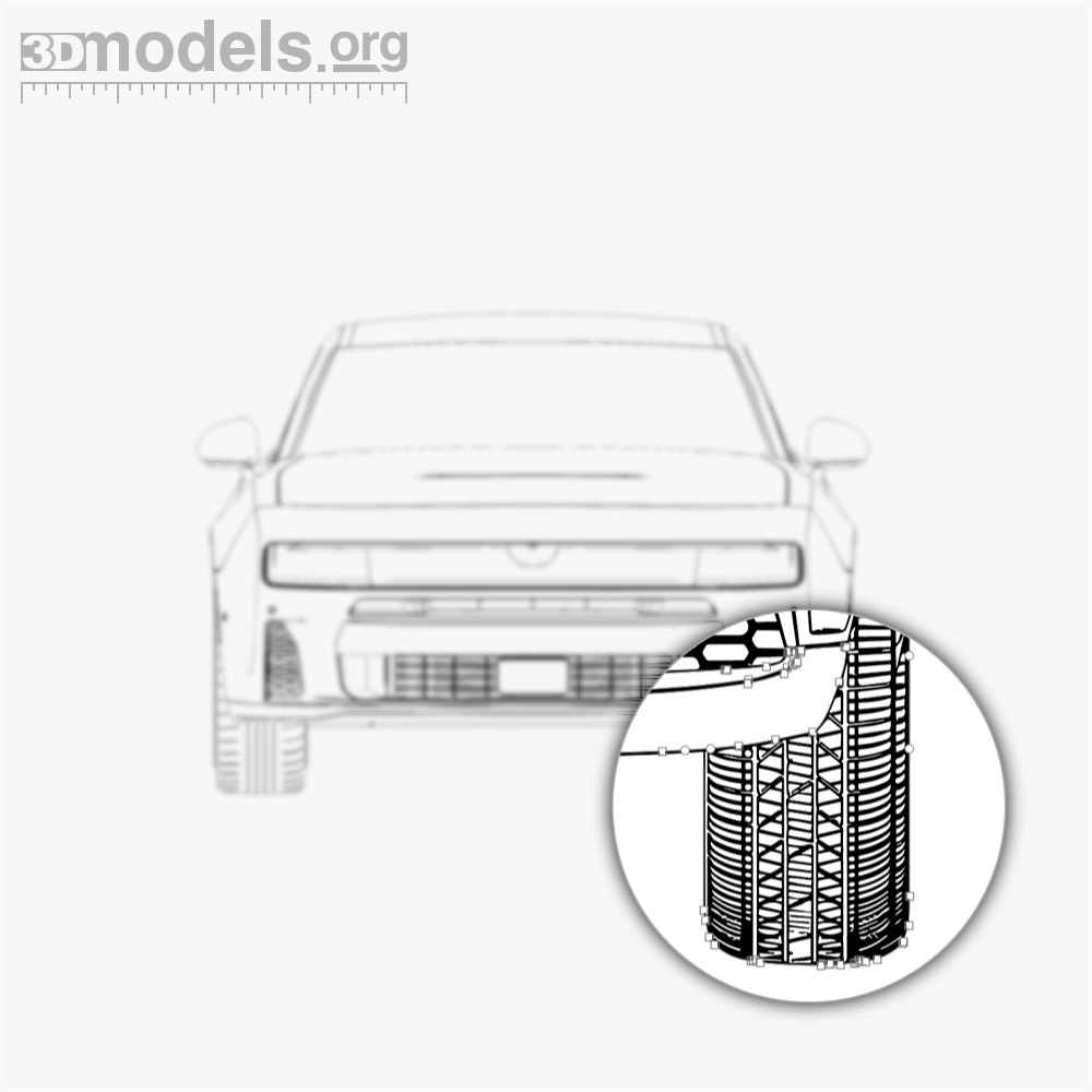 Dodge Charger Scat Pack SIXPACK 2025 Vector Blueprint - 3DModels.org