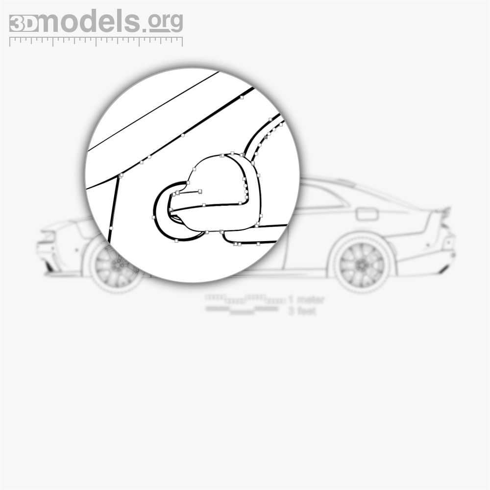 Dodge Charger Daytona Scat Pack 2025 Vector Blueprint - 3DModels.org