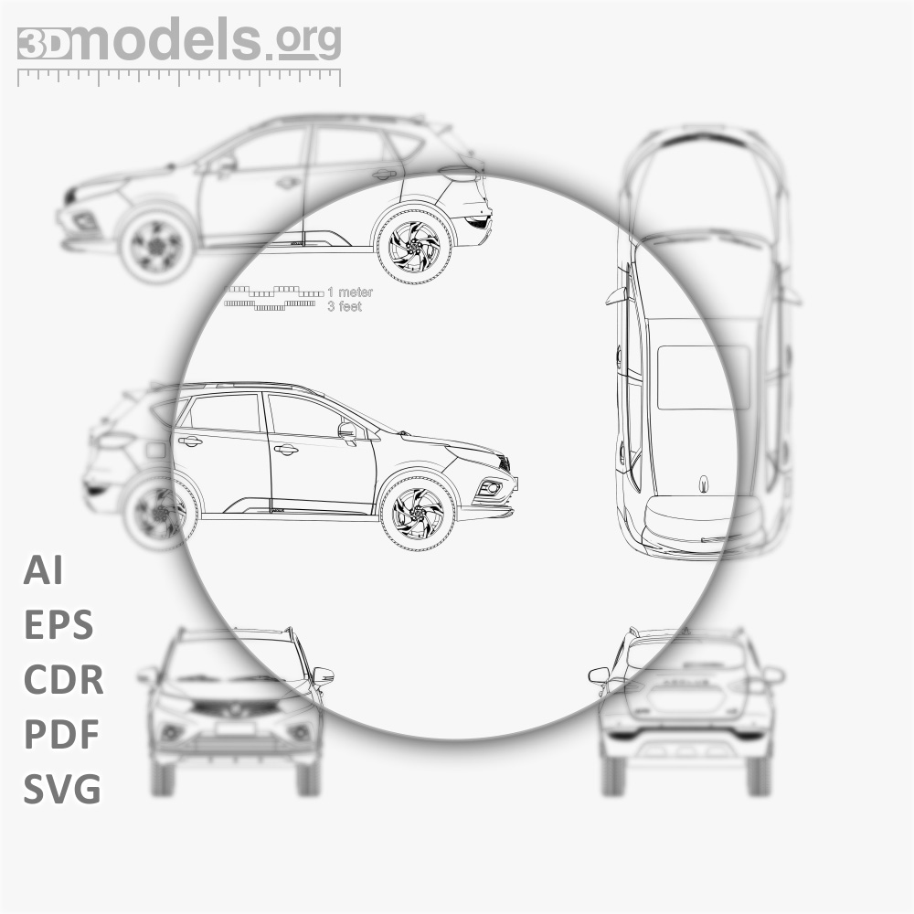 DongFeng Aeolus AX5 2022 Vector Blueprint - 3DModels.org