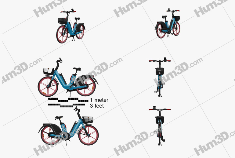 Dott E-bike 2022 Blueprint Template - 3DModels.org