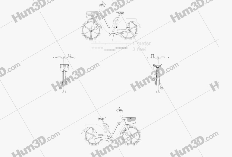 Dott E-bike 2022 Blueprint - 3DModels.org