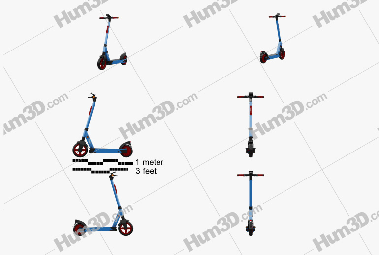 Dott E-scooter 2022 Blueprint Template - 3DModels.org