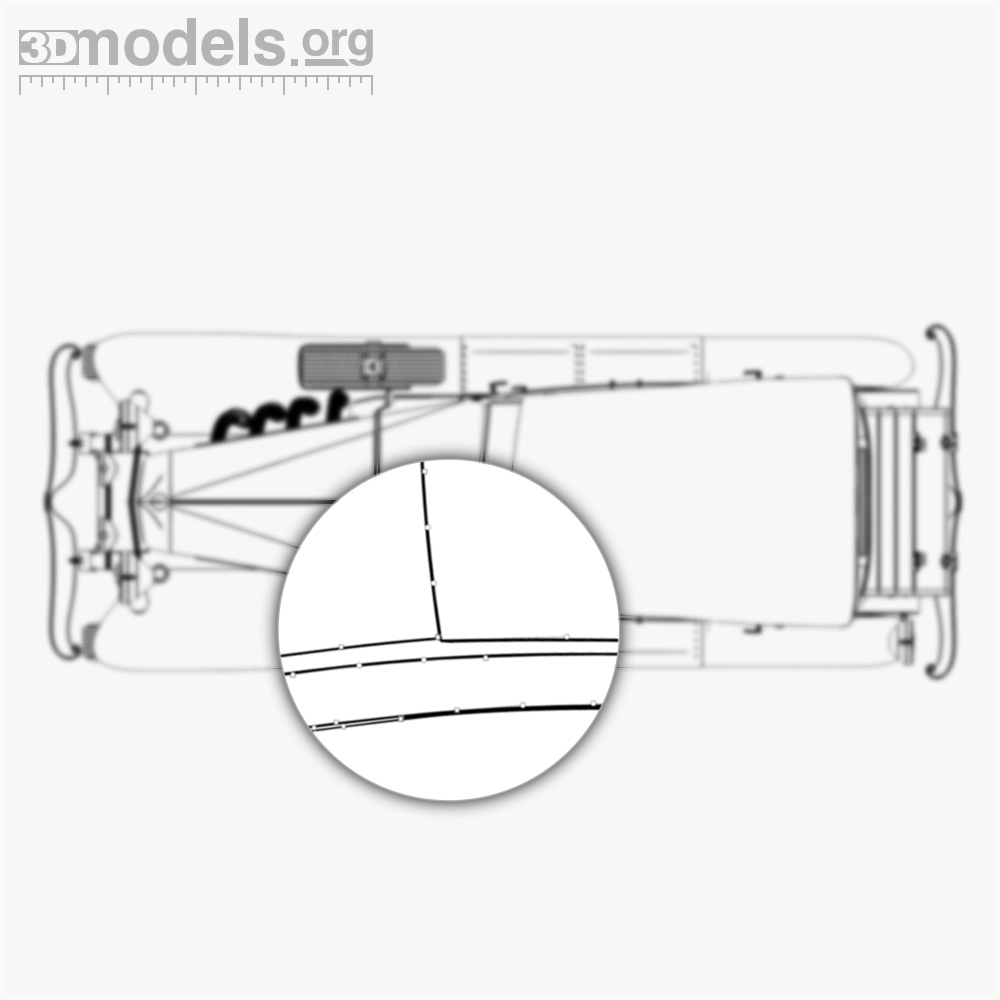 Duesenberg SJ Phaeton LWB LaGrande 1935 Vector Blueprint - 3DModels.org