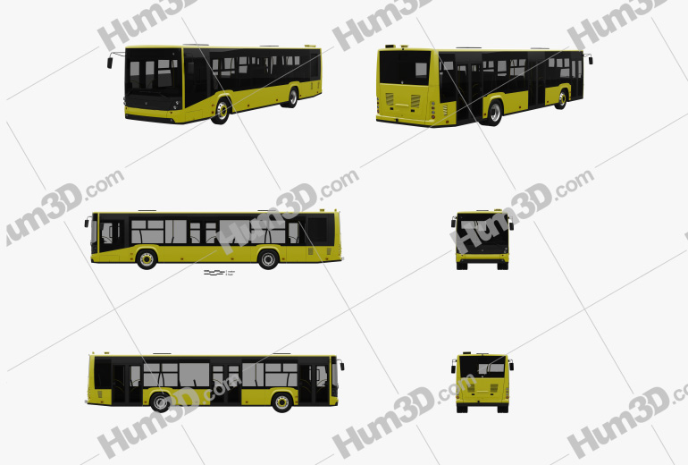 Electron A185 bus 2014 Blueprint Template - 3DModels.org