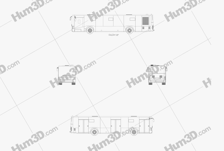 Electron A185 Ônibus 2014 Planta - 3DModels.org