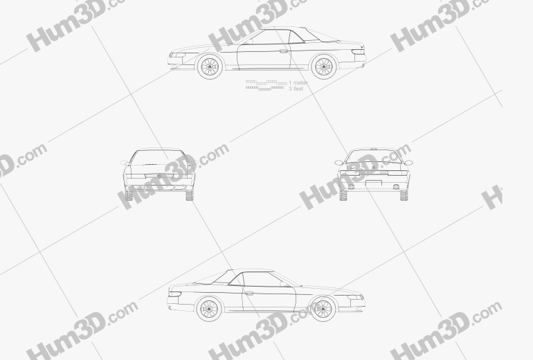 Eunos Cosmo 1996 Blueprint - 3DModels.org