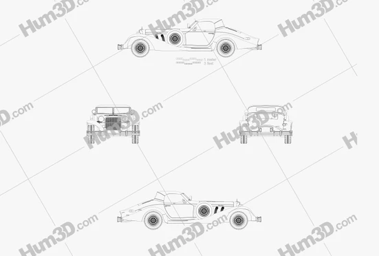 Roadster blueprints Download in PNG - 3DModels.org