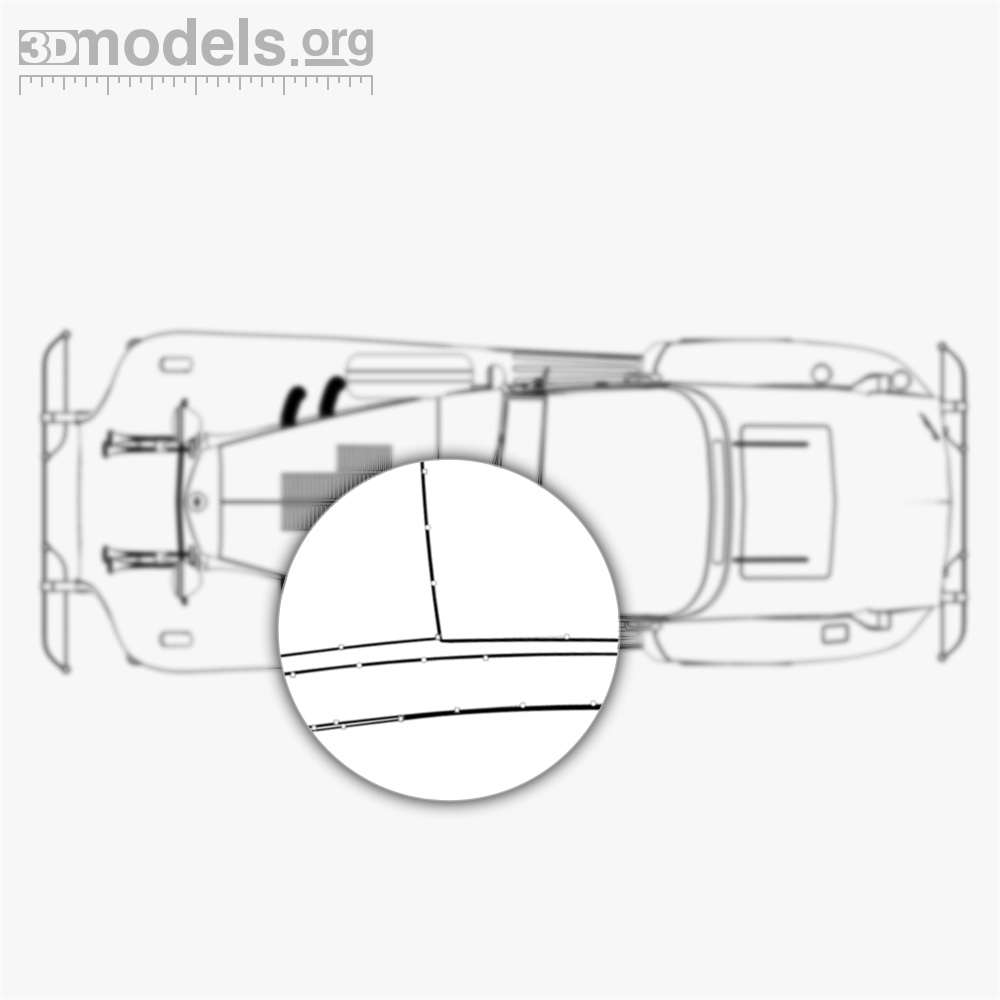 Excalibur Series IV Roadster 1980 Vector Blueprint - 3DModels.org