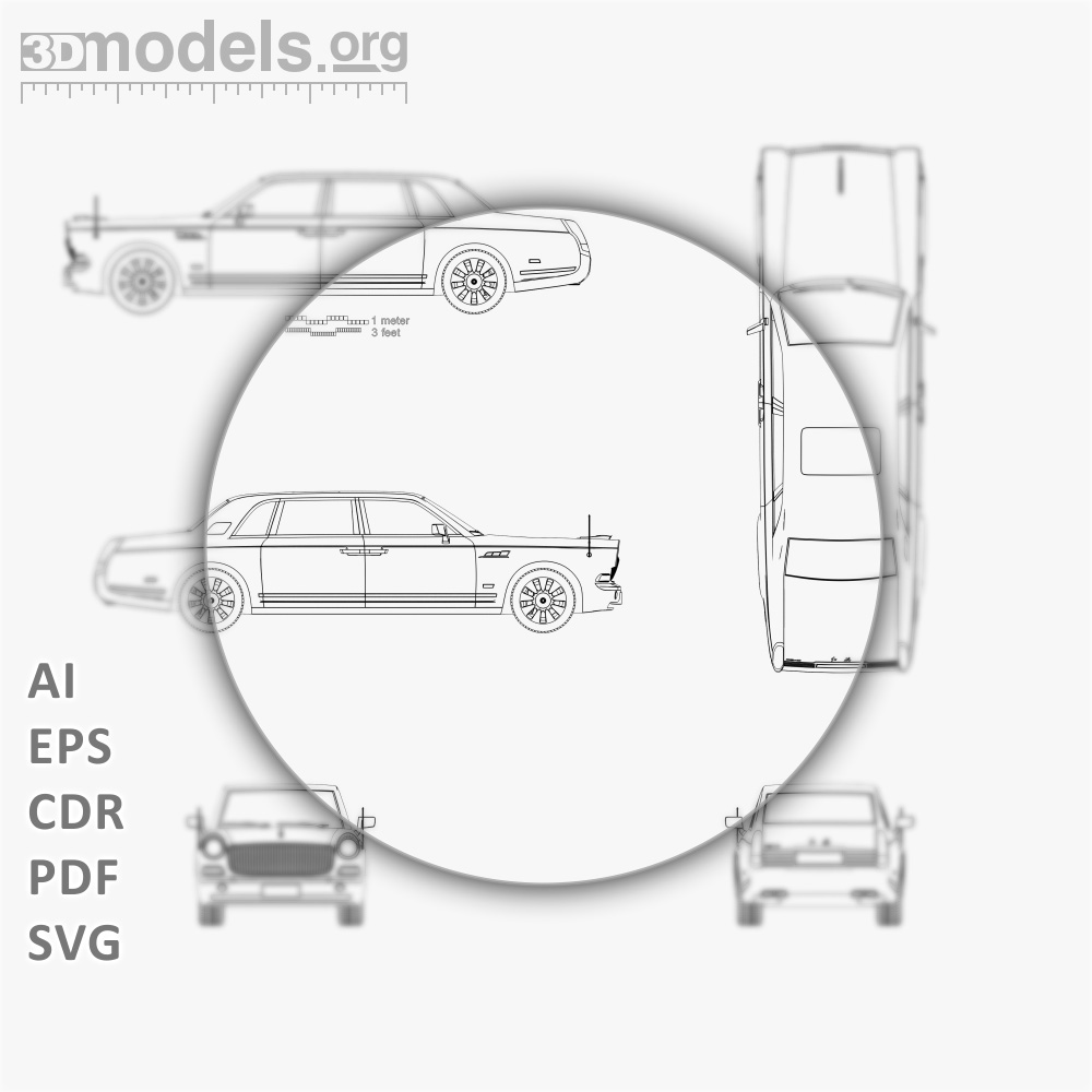 FAW Hongqi HQE 2014 Vector Blueprint - 3DModels.org