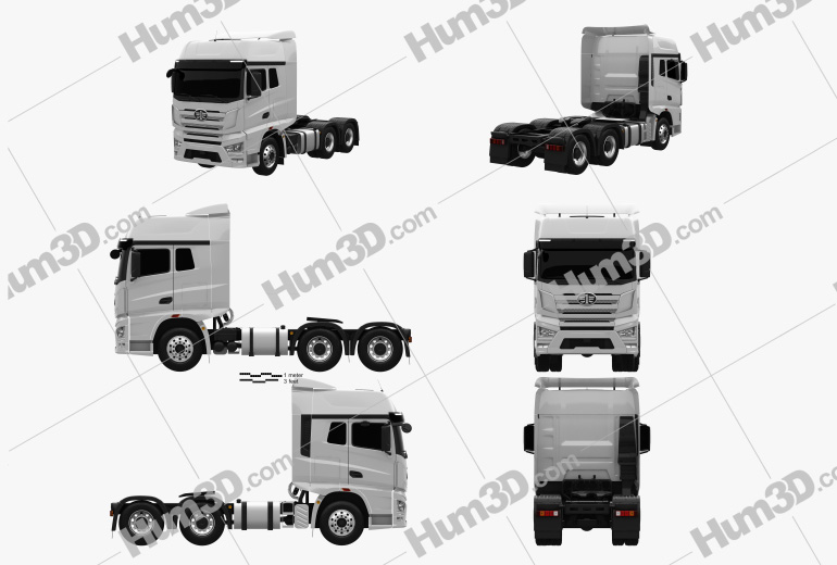 FAW J7 Tractor Truck 2021 Blueprint Template - 3DModels.org