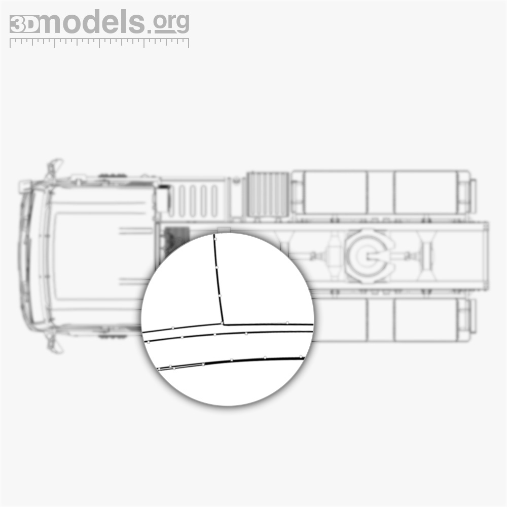 FAW Jiefang HAN V Tractor Truck 3-axle 2025 Vector Blueprint - 3DModels.org