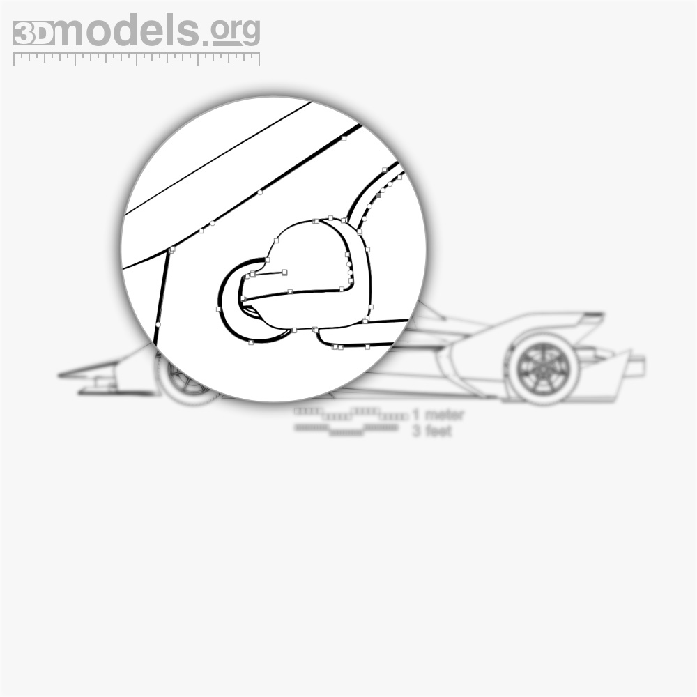 FIA Gen2 Formula E 2019 Vector Blueprint - 3DModels.org
