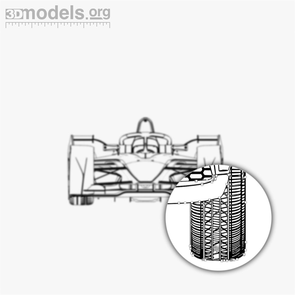 FIA Gen2 Formula E 2019 Vector Blueprint - 3DModels.org