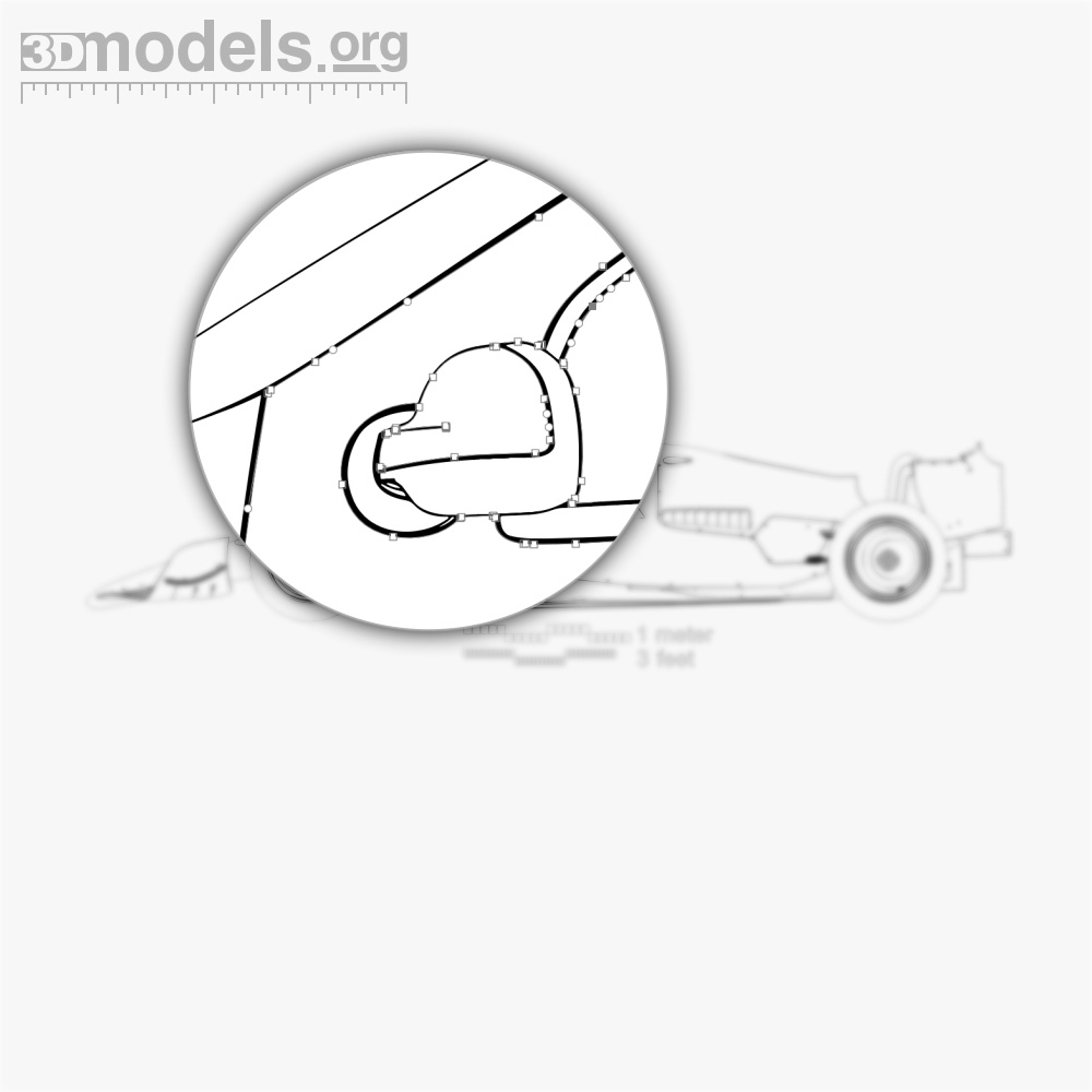 FIA F1 Car 2025 Vector Blueprint - 3DModels.org