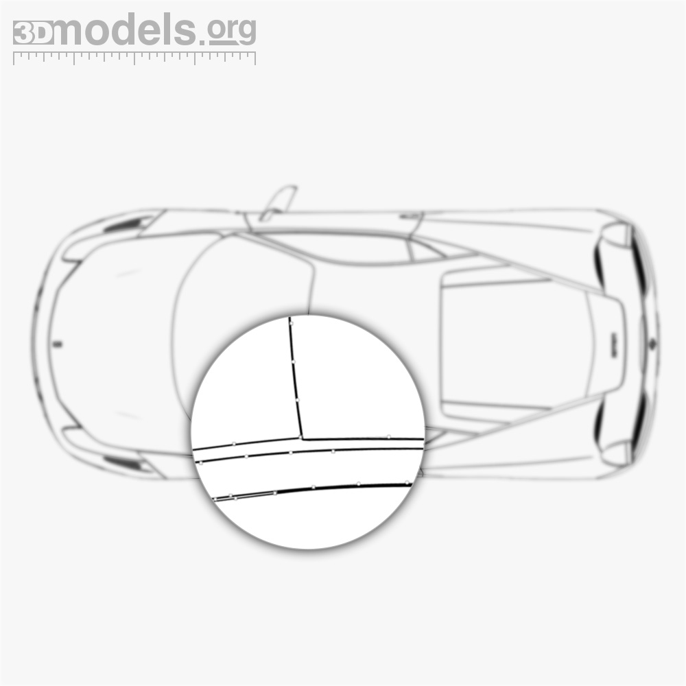 Ferrari 458 Italia 2011 Vector Blueprint - 3DModels.org