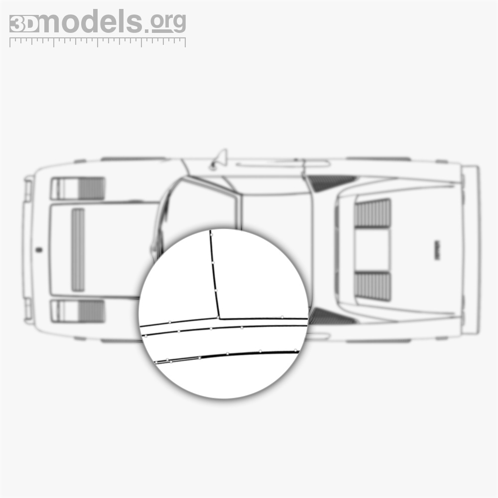 Ferrari 308 GTB / GTS 1975 Vector Blueprint - 3DModels.org