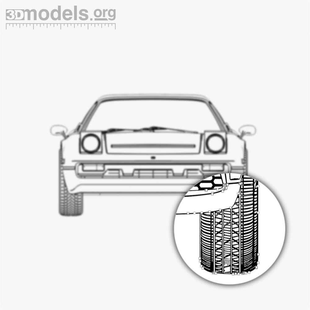 Ferrari 308 GTB / GTS 1975 Vector Blueprint - 3DModels.org