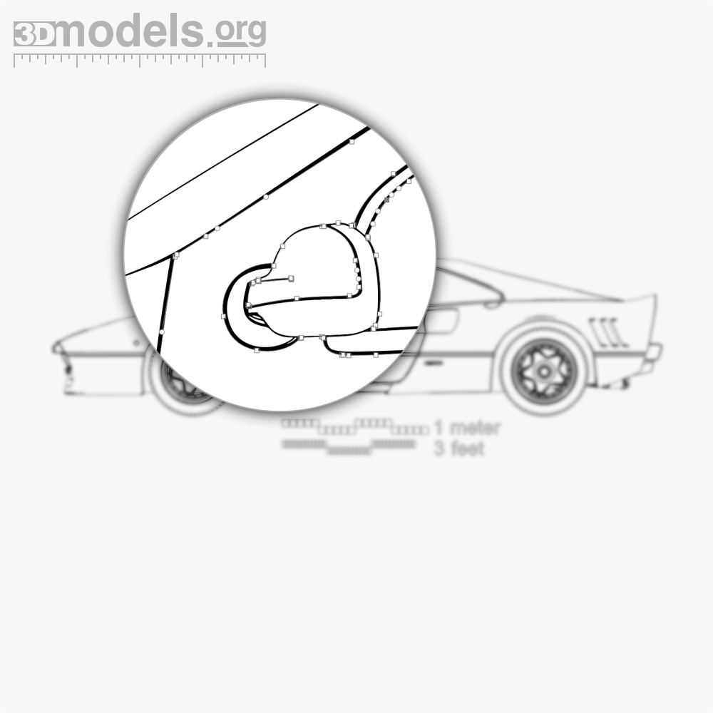 Ferrari 288 GTO 1984 Vector Blueprint - 3DModels.org
