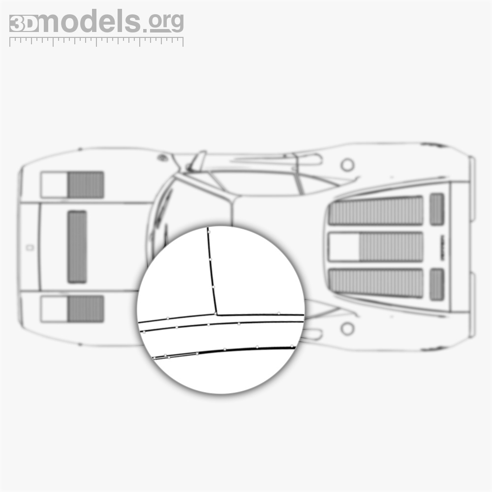 Ferrari 288 GTO 1984 Vector Blueprint - 3DModels.org