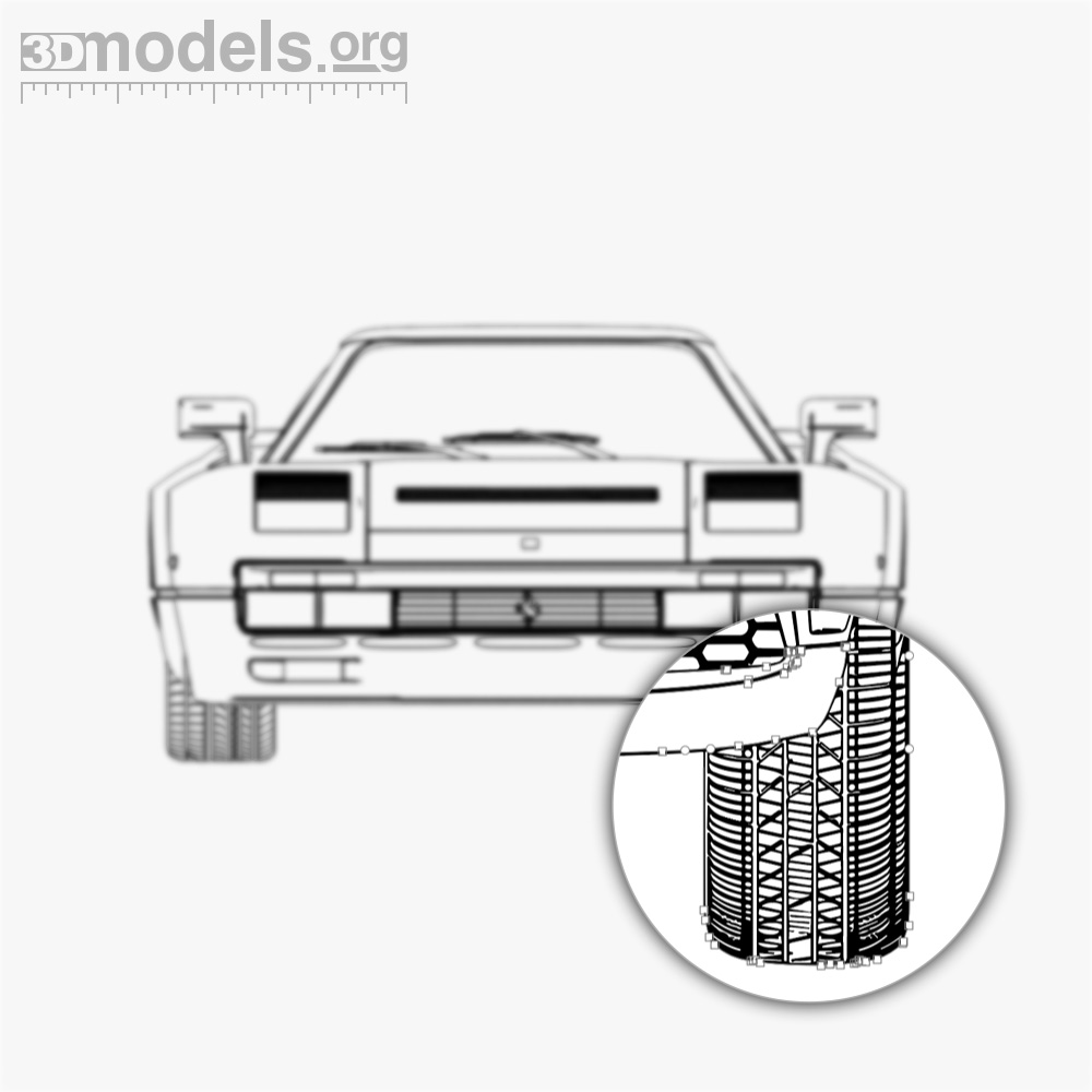 Ferrari 288 GTO 1984 Vector Blueprint - 3DModels.org