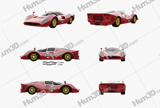 Ferrari blueprints Download in PNG - 3DModels.org