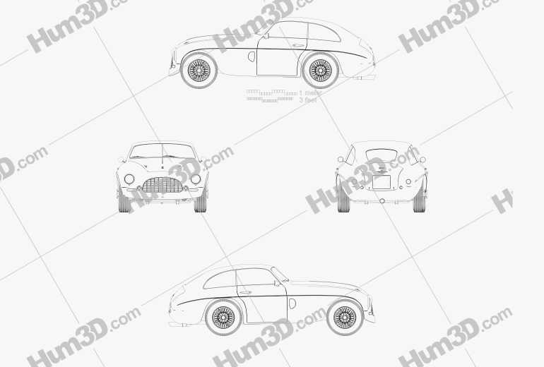Ferrari 166 Inter Berlinetta 1950 Planta - 3DModels.org