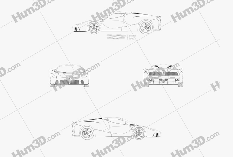 Ferrari F70 LaFerrari 2014 Disegno Tecnico - 3DModels.org