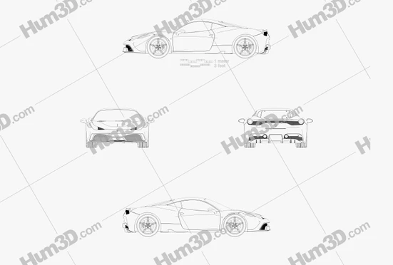 Ferrari 458 blueprints Download in PNG - 3DModels.org